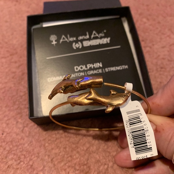 Alex and Ani | Jewelry | Nwt Alex And Ani Dolphin Wrap Bracelet Gold ...